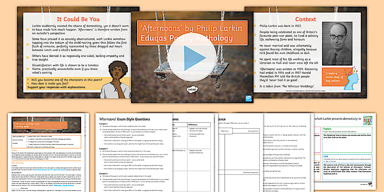 GCSE Poetry Lesson Pack - 'Afternoons' by Philip Larkin