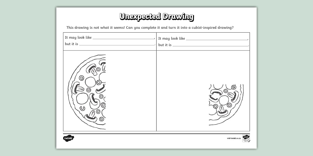 Cubist Pizza Unexpected Drawing Activity (teacher made)