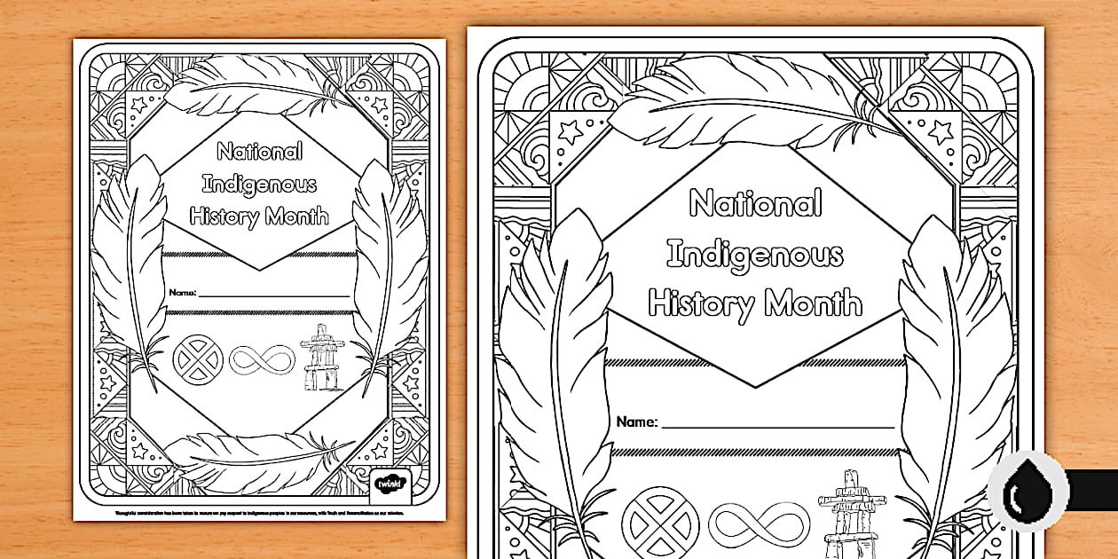 Indigenous History Month Title Page & Colouring Sheet