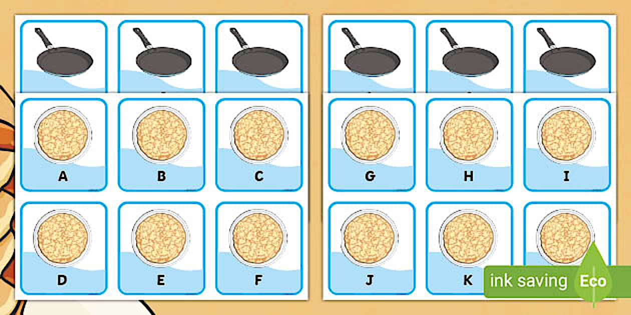 Cursive Pancake and Pan Upper and Lower Case Matching Activity