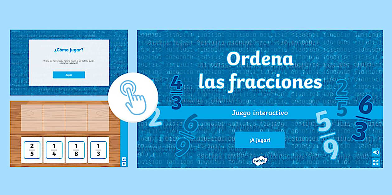 Juego interactivo: Ordenar fracciones (teacher made)