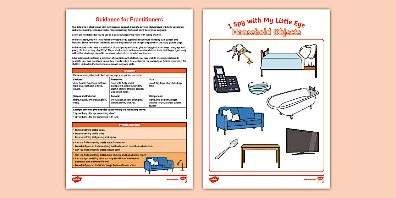 I Spy Core Vocabulary Activity: Household Objects | Twinkl