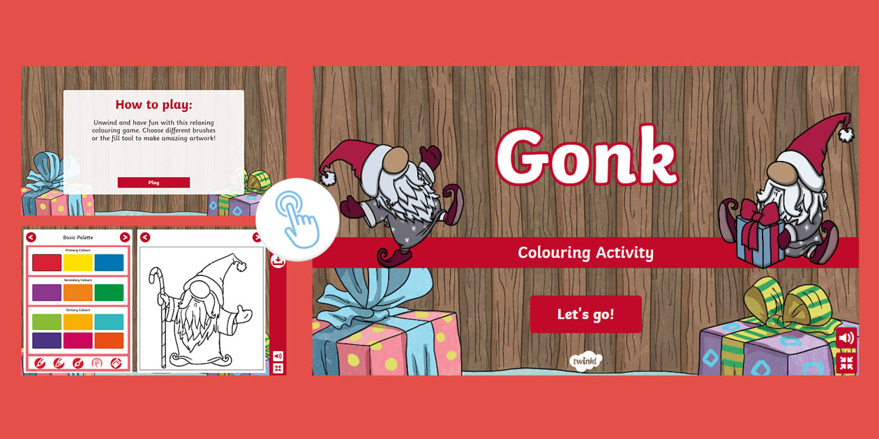 Gonk Interactive Colouring - Twinkl Go Colouring - Twinkl