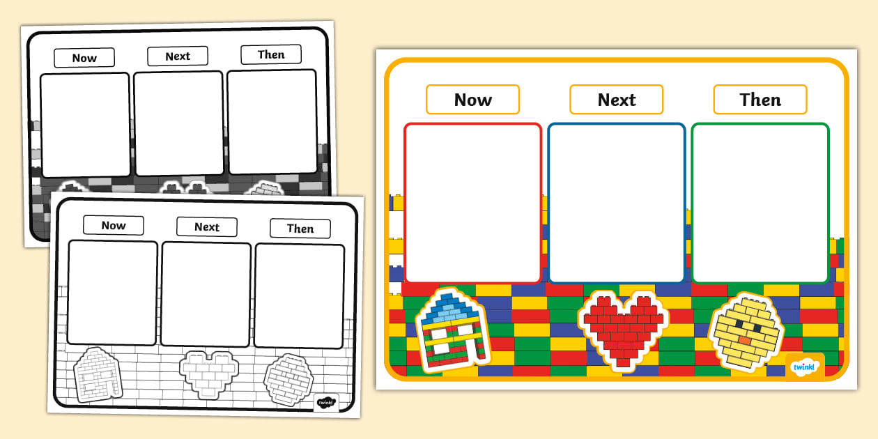 Building Bricks Now Next Then Visual Aid (Teacher-Made)