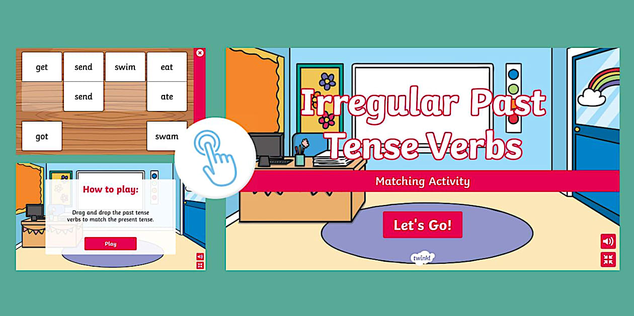 ESL Irregular Past Tense Verbs Matching Game [Kids, A1]