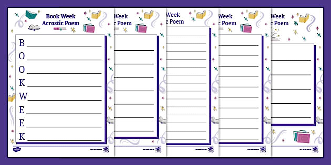 Book Week Acrostic Poem (teacher made) - Twinkl