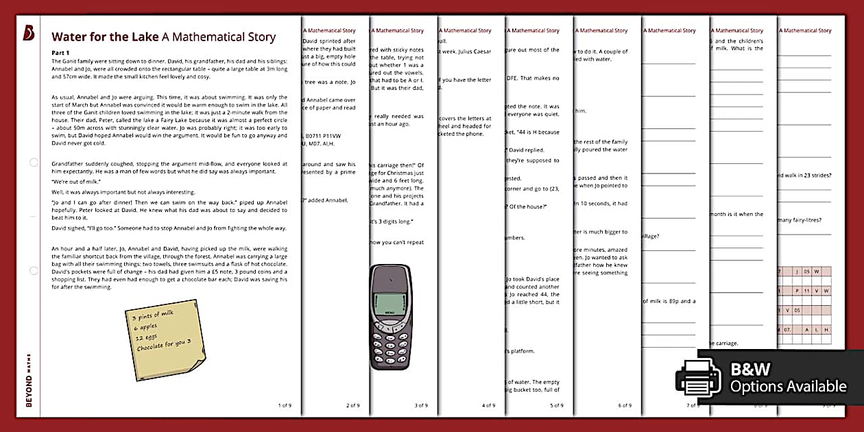 👉 A Mathematical Story - Water for the Lake - Twinkl
