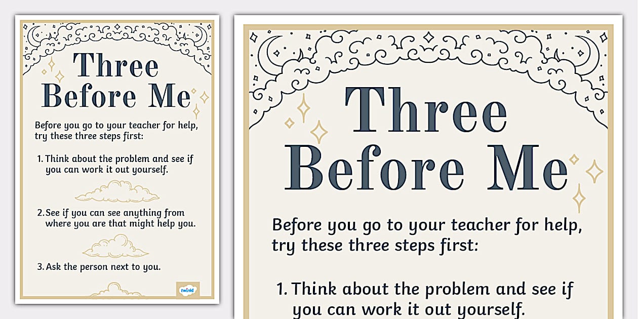 Celestial-Themed Three Before Me Display Poster - Twinkl