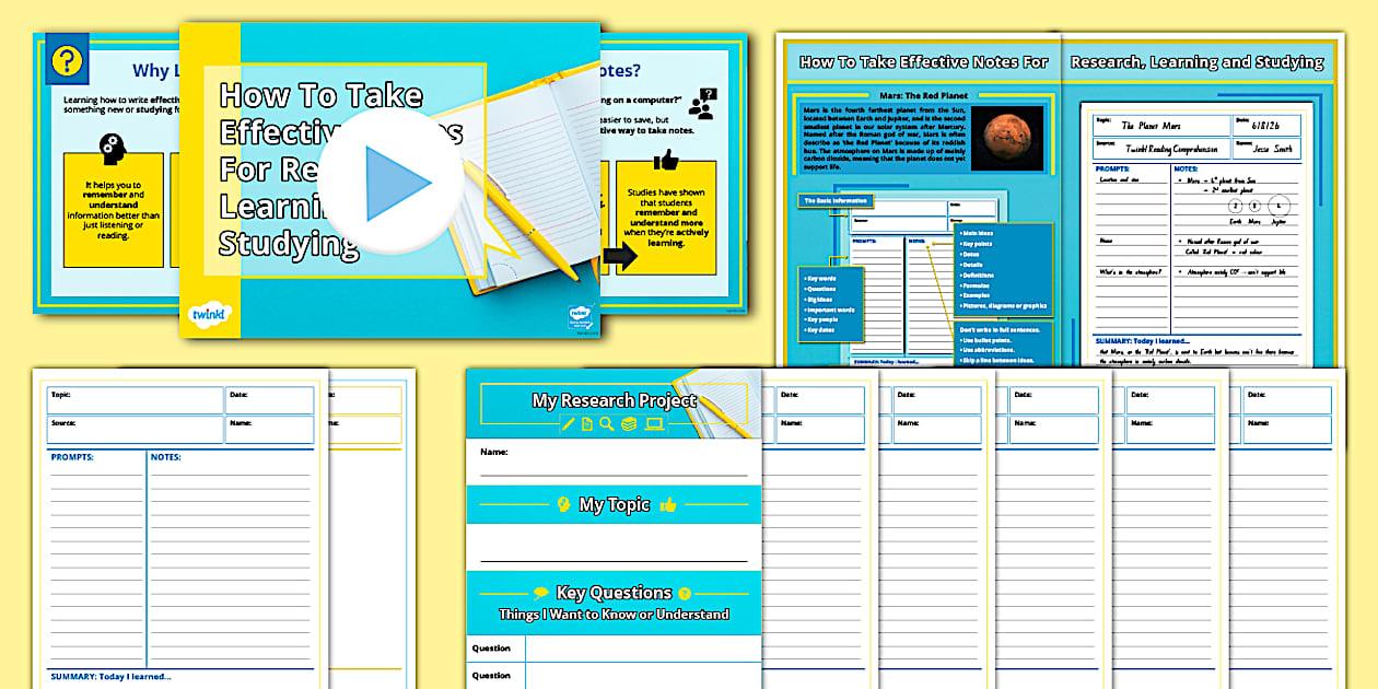Effective Note-Taking Pack (teacher made) - Twinkl