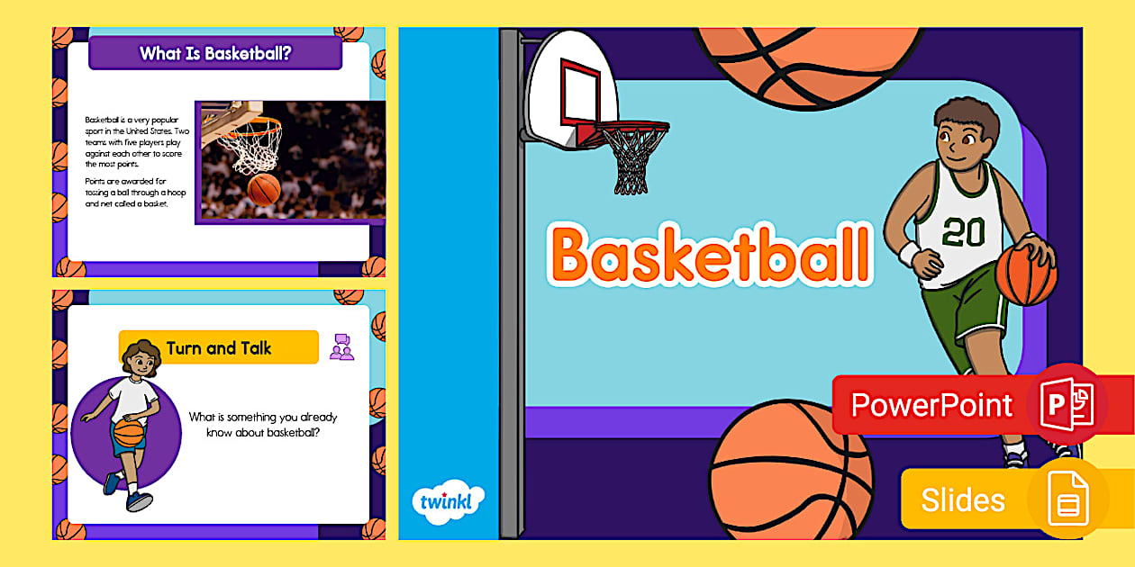 Basketball PowerPoint & Google Slides for K-2nd Grade