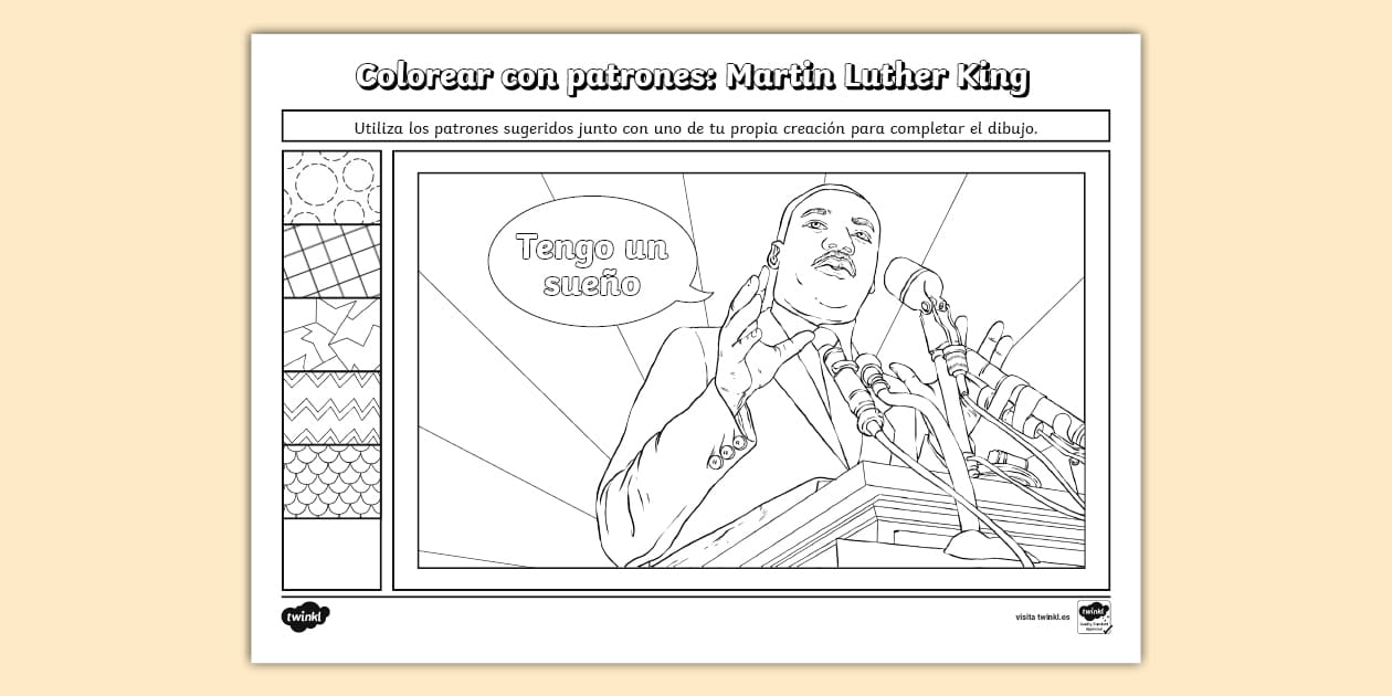 Ficha de actividad: Colorear con patrones - Luther King