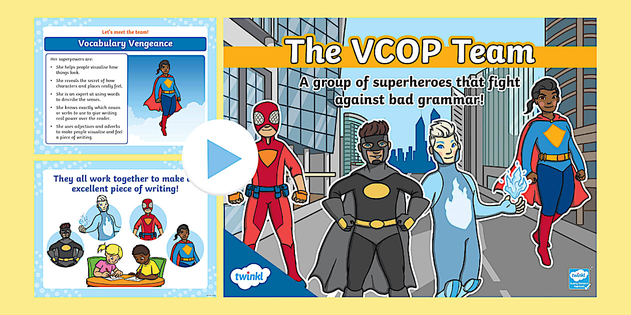 VCOP Superheroes PowerPoint (teacher made) - Twinkl
