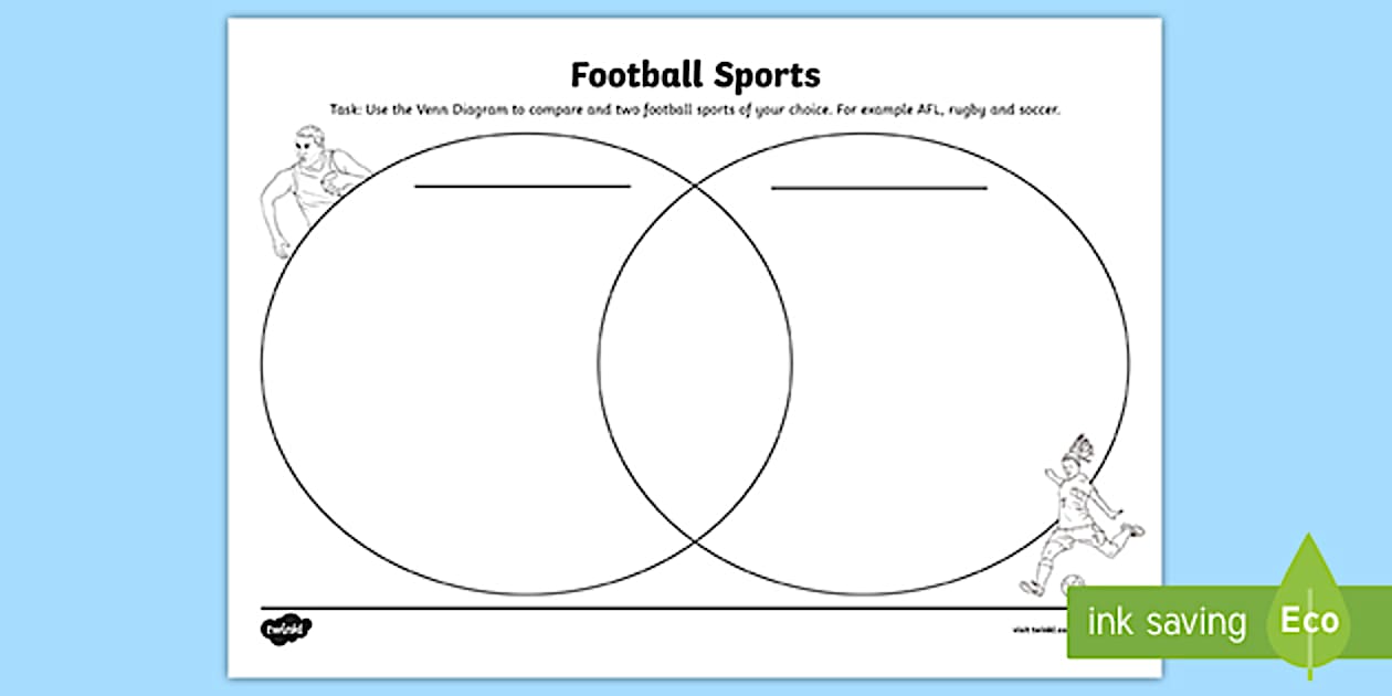 Footy Colours Day Venn Diagram Worksheet - Twinkl