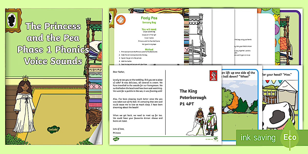 The Princess and the Pea Phase 1 Phonics Voice Sounds Activity eBook and