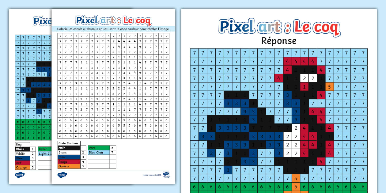 Pixel art : Le coq (phát triển bởi giáo viên)