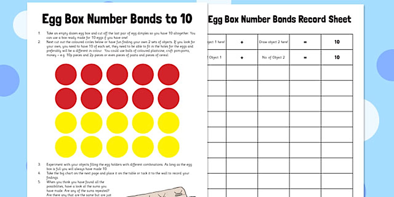 Egg Box Number Bonds to 10 (teacher made) - Twinkl