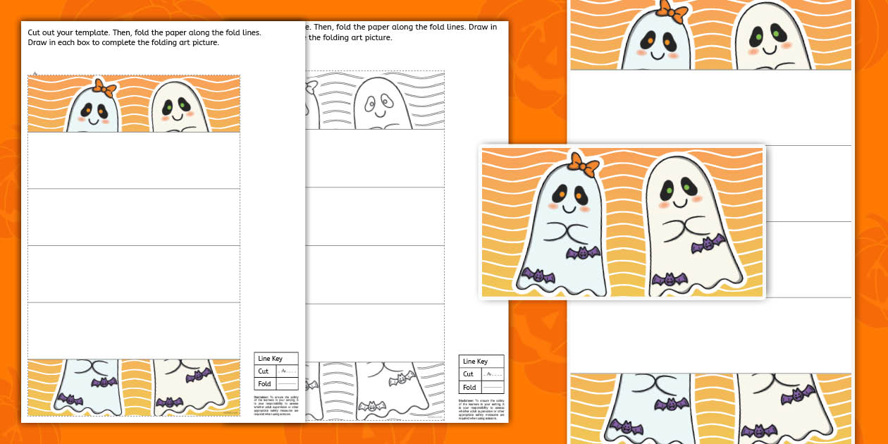 Halloween Ghost Folding Art Template (professor feito)