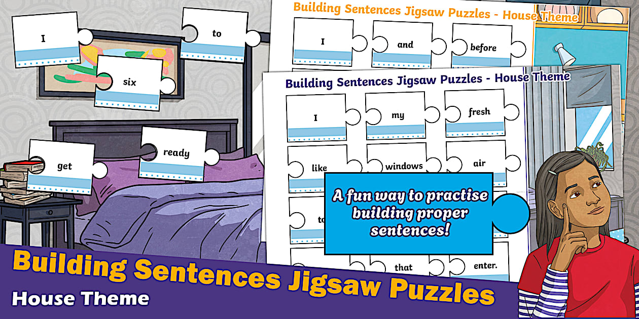 Building Sentences Jigsaw Puzzles - House Theme
