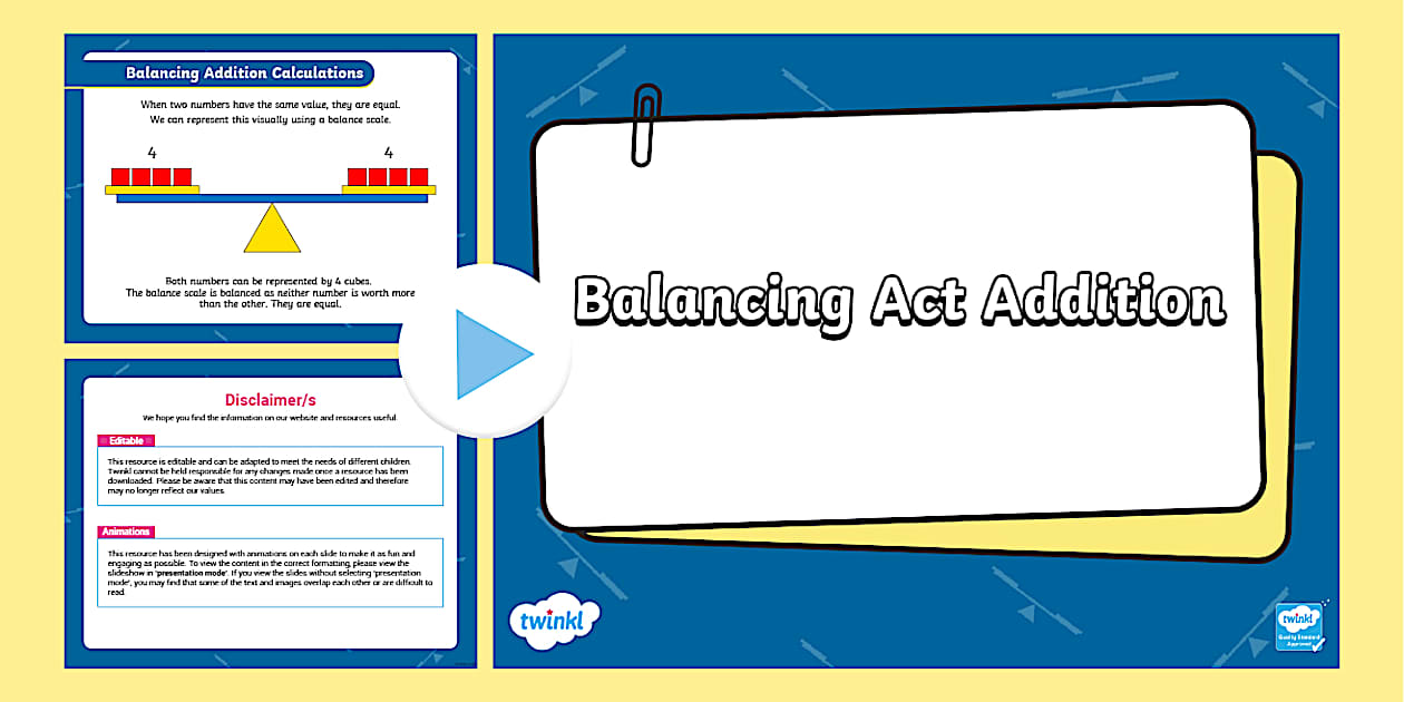 KS1 Balancing Act Addition PowerPoint - Twinkl
