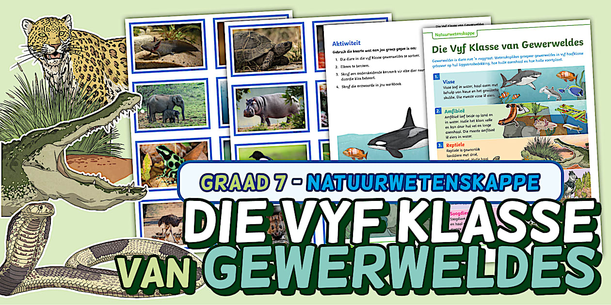 Gr7 Natuurwetenskappe Kwartaal 1 - Die Vyf Klasse Vertebrate