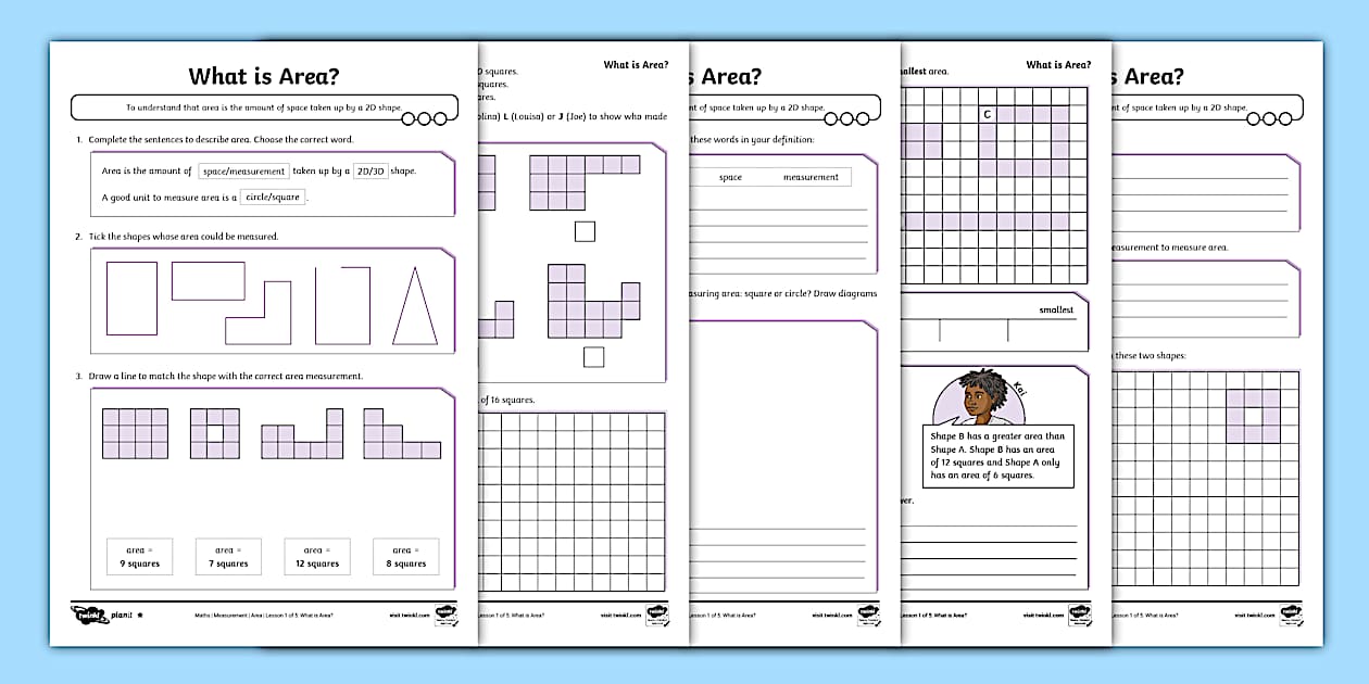 👉 What is Area Differentiated Maths Activity Sheets