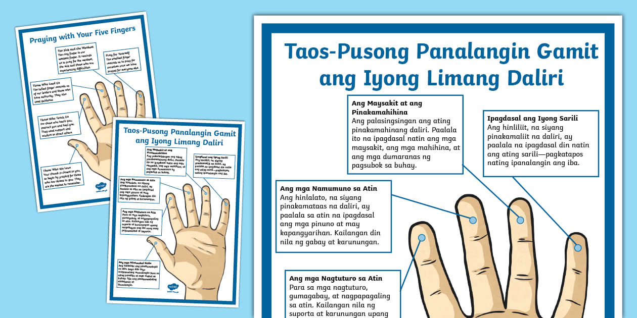 Taos-Pusong Panalangin Gamit ang Iyong Limang Daliri