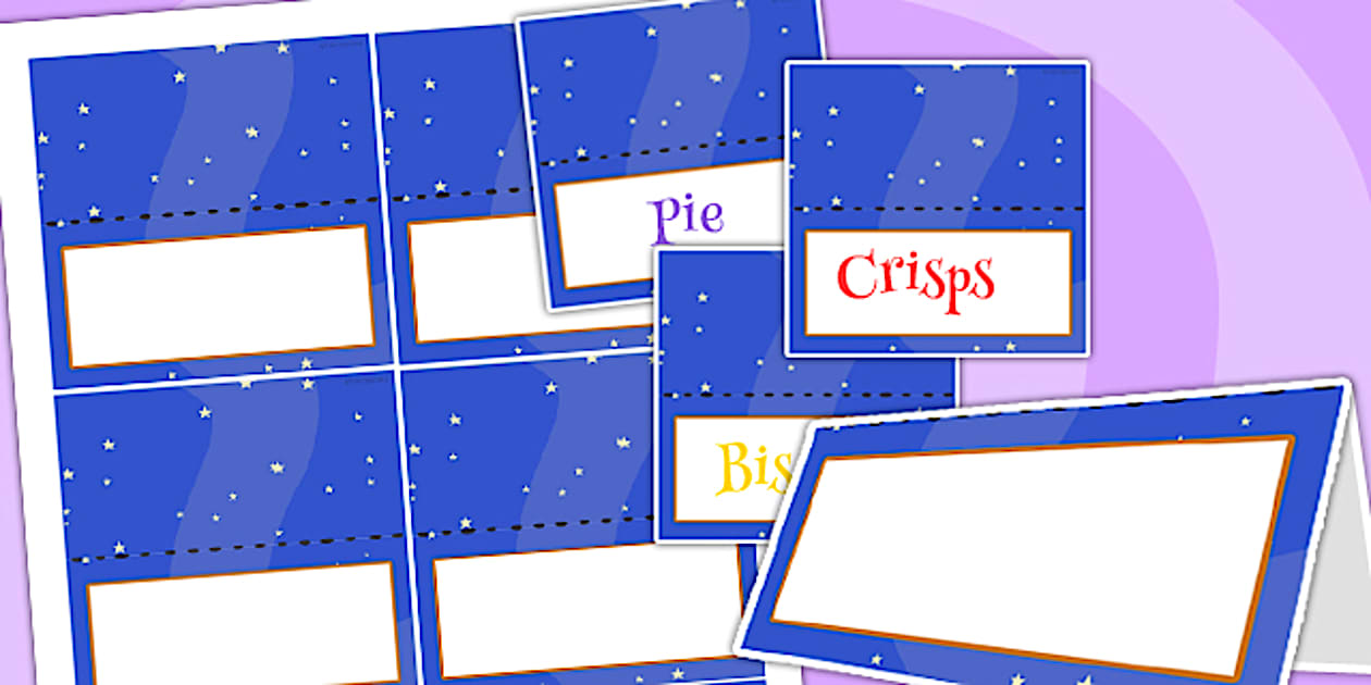Space Themed Birthday Party Editable Food Labels - Twinkl