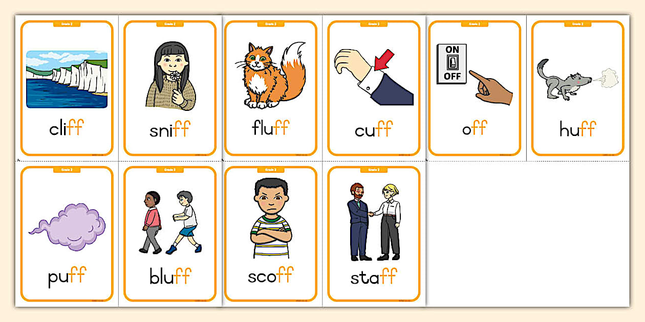 Grade 2 Phonics: -ff Flashcards