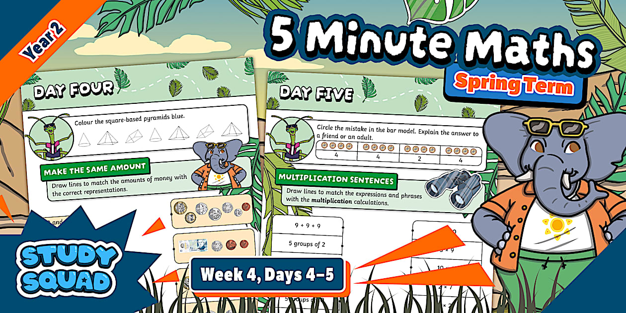 👉 Study Squad 5 Minute Maths - Year 2 Spring - Week 4 Days 4-5