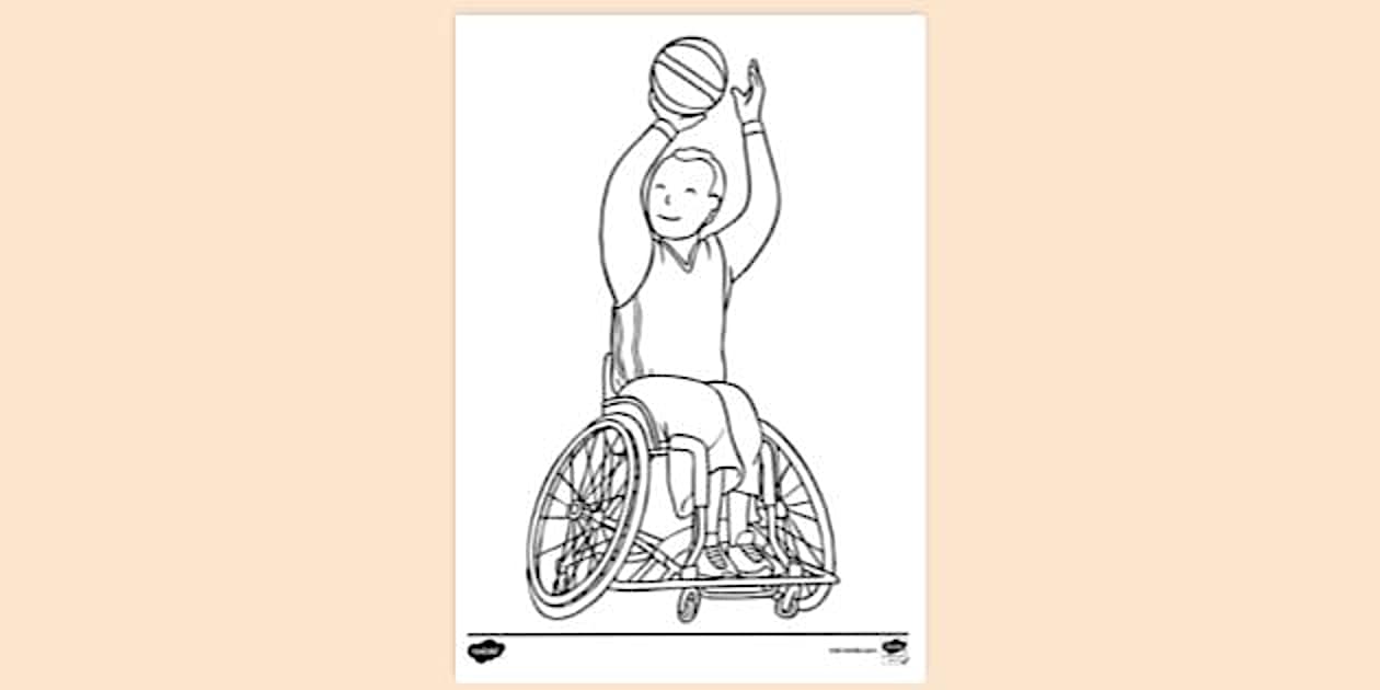 Summer Para-Games Wheelchair Basketball Colouring Sheet | Colouring Sheets