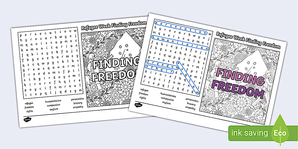 Refugee Week Colouring Activity and Word Search | Twinkl