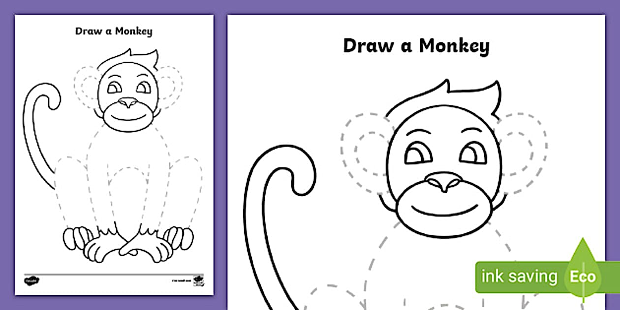 EYFS Draw a Monkey Pencil Control Activity (teacher made)