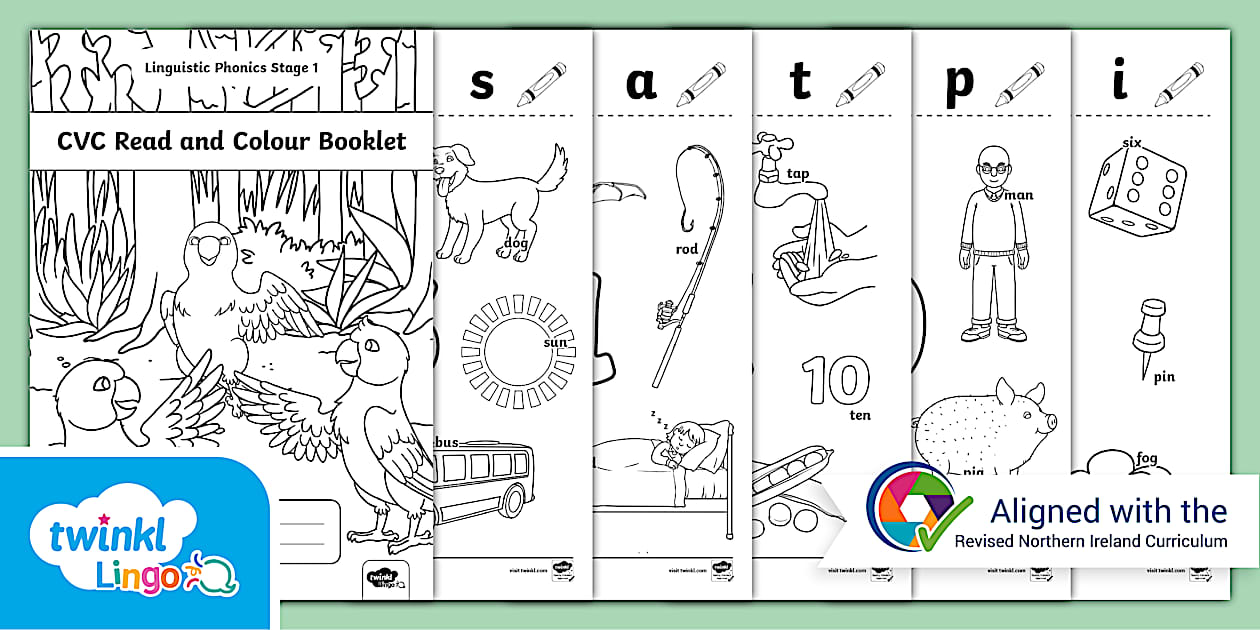 Linguistic Phonics Stage 1 CVC Read and Colour Booklet