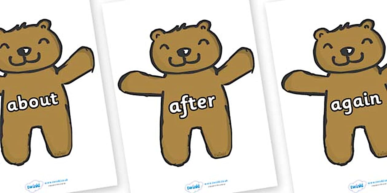 Cursive KS1 Keywords on Teddy Bears (teacher made) - Twinkl