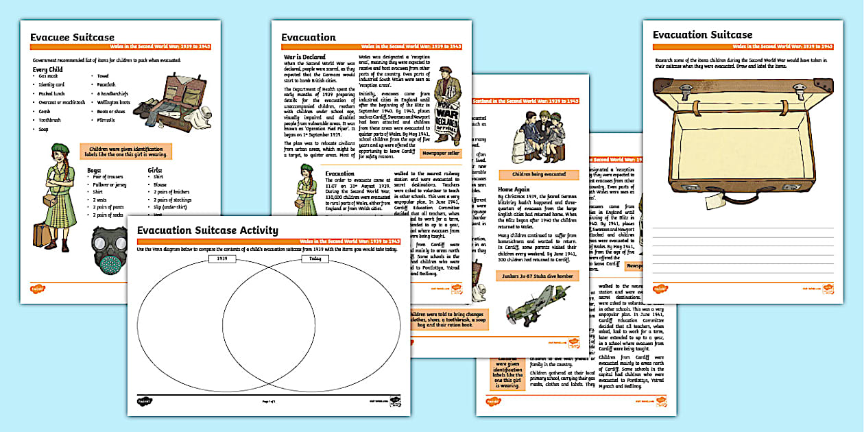 Wales in the Second World War: Evacuation Fact Files and Activity Sheets