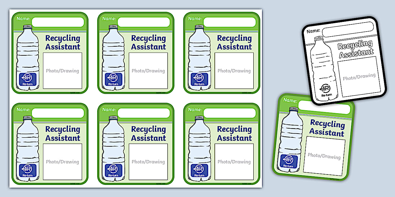 Re-Turn Recycling Role-Play Badges (teacher made) - Twinkl