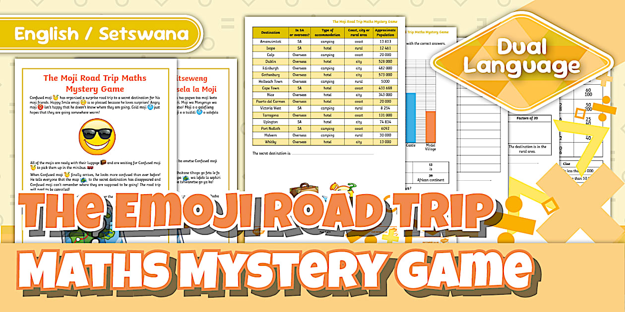 😊 Grade 4 Maths - Term - The Emoji Road Trip Maths Mystery Game - South ...