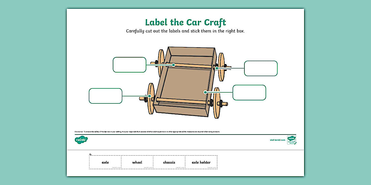 Car Craft Labelling Activity Sheet
