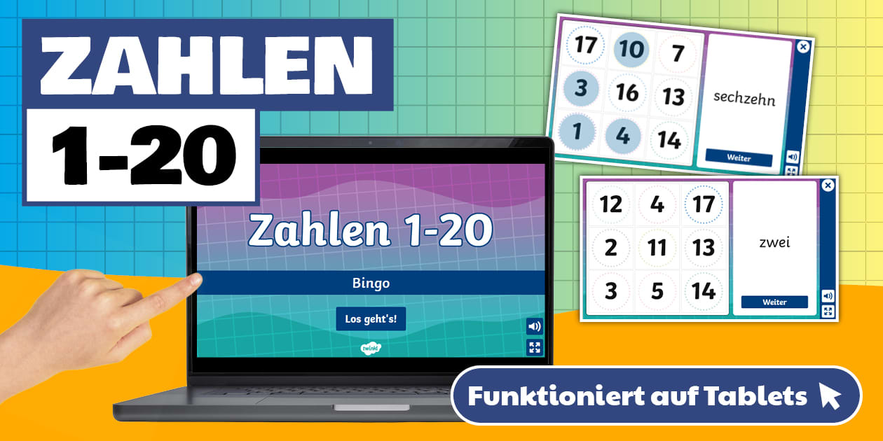 Zahlen 1-20 - Interaktives Bingo