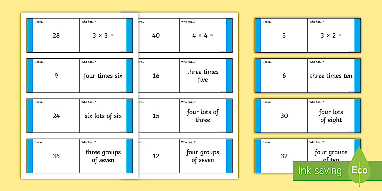 Loop Cards 3 and 4 Times Tables - Twinkl