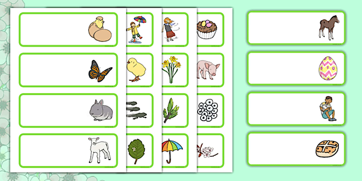 Spring Drawer Peg Name Labels (teacher made) - Twinkl