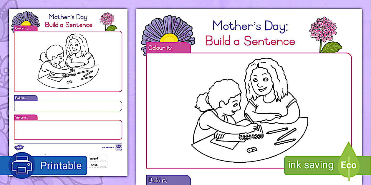 Mother's Day Build a Sentence (Teacher-Made) - Twinkl