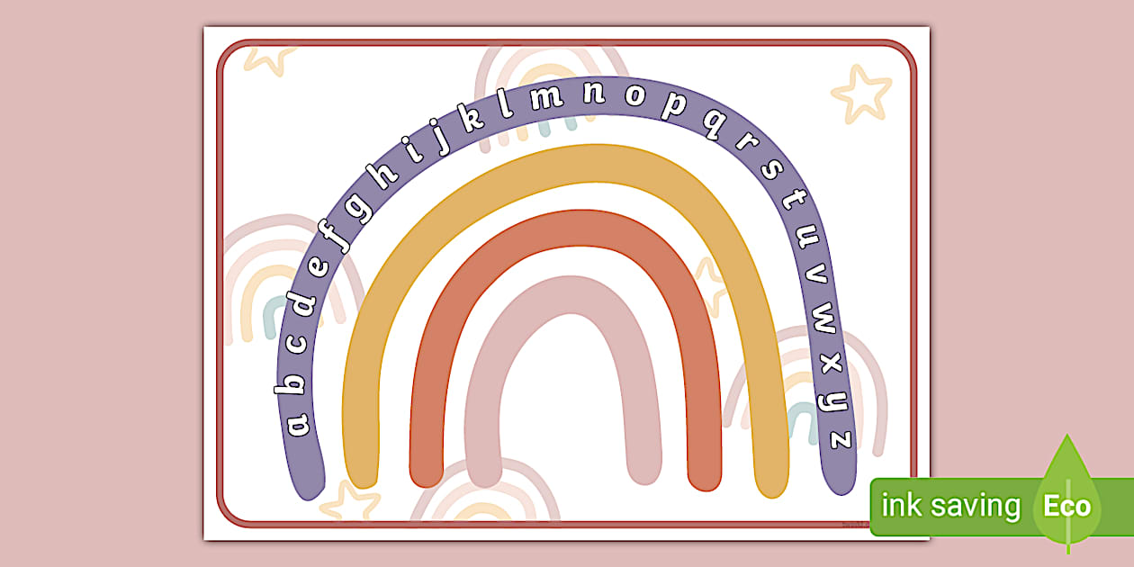 Muted Rainbow Alphabet Arc - (teacher made) - Twinkl