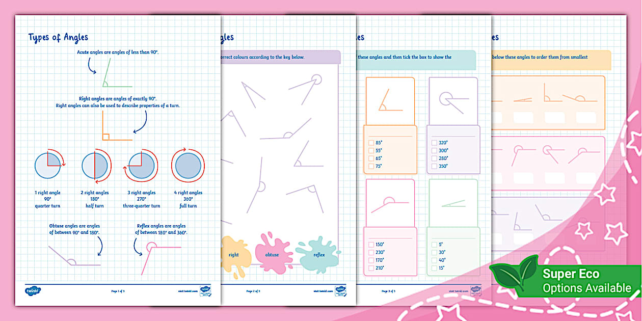 👉 Estimate and Compare Acute, Obtuse and Reflex Angles