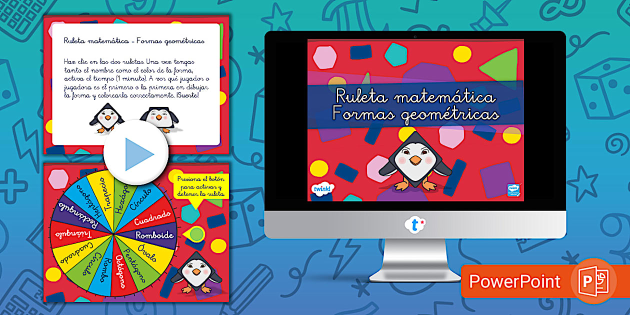 Ruleta matemática: Formas geométricas - 1º de primaria