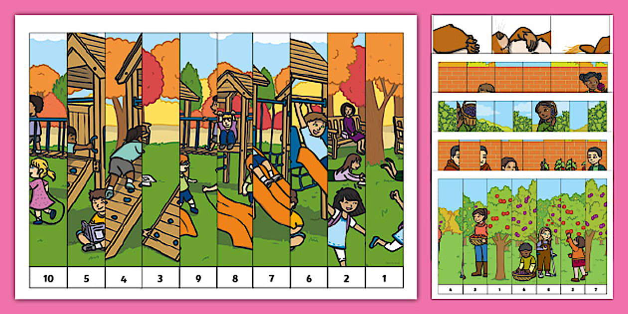 Toamna: Puzzle matematic – Activitate de ordonare - Twinkl