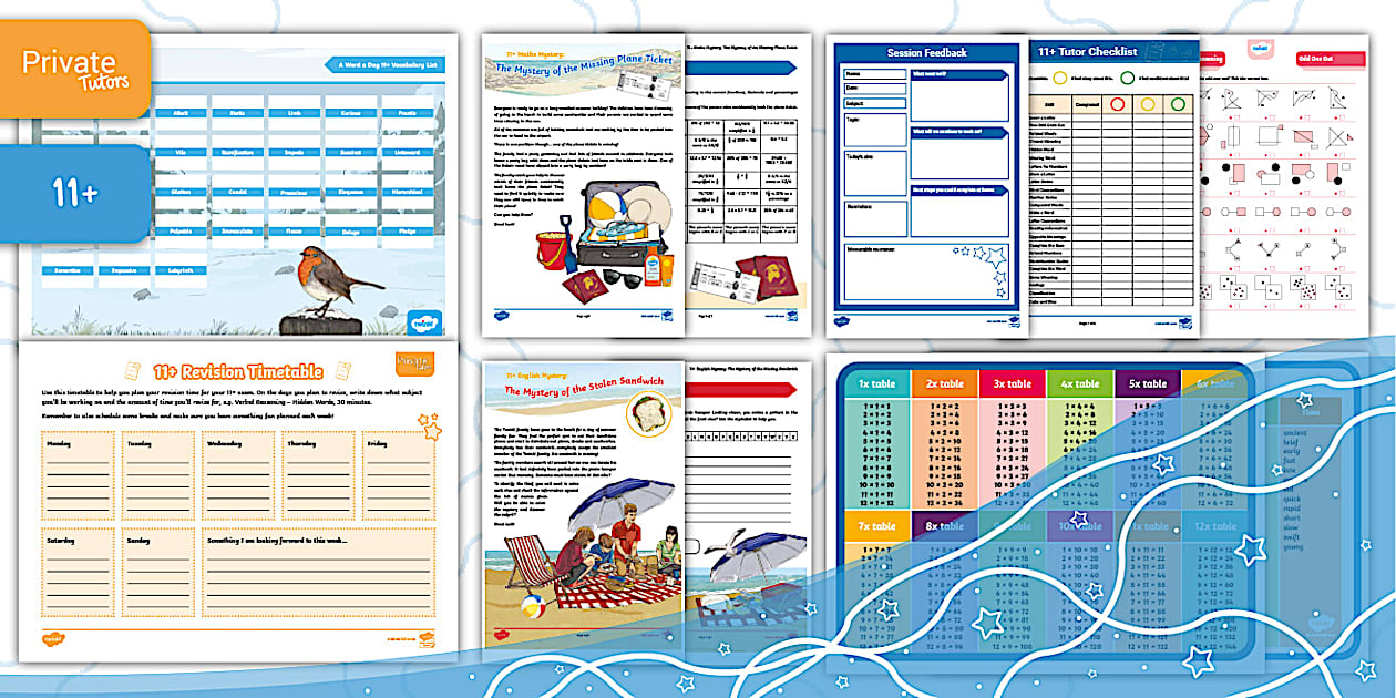 11+ Tutoring Essentials Resource Pack (teacher made)