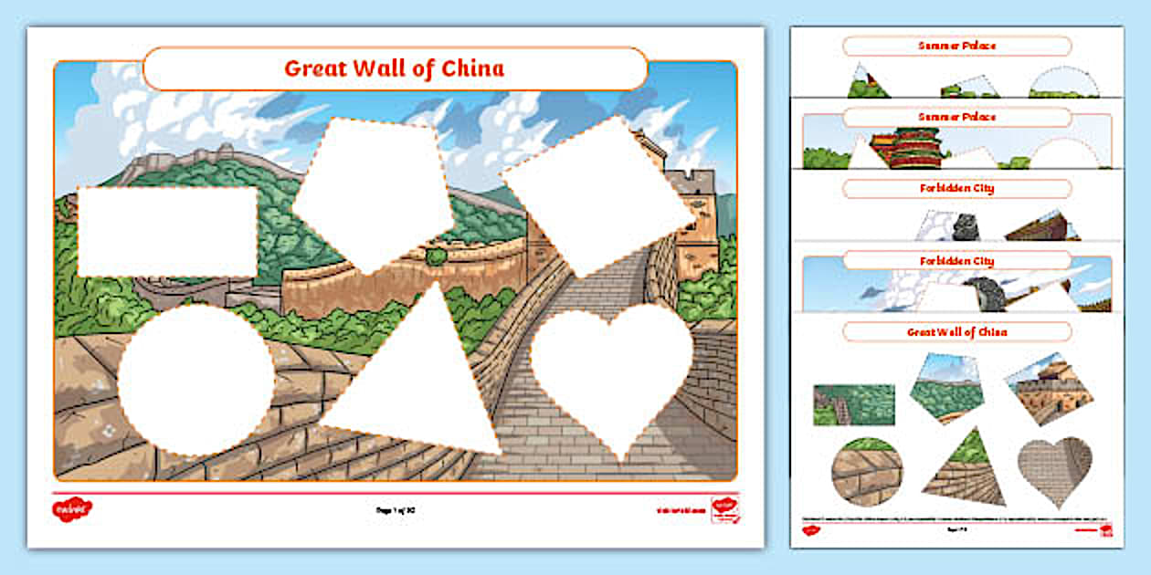 China Landmarks Shape Puzzles (teacher made) - Twinkl
