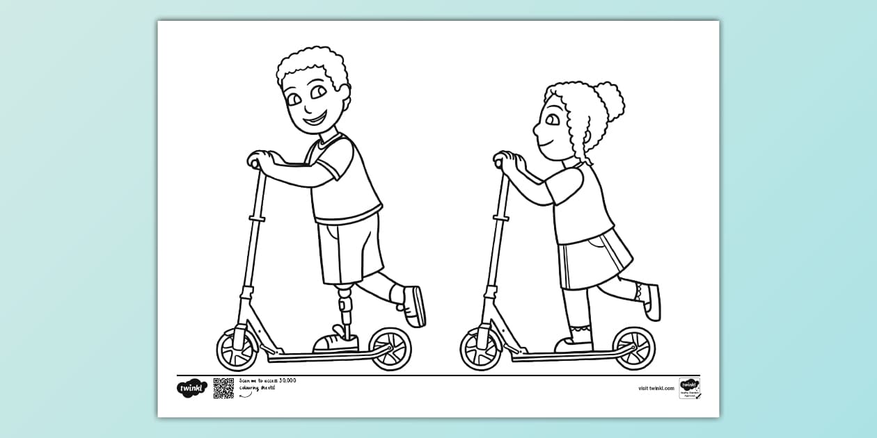 Scooter Colouring Sheet - Primary School (teacher made)