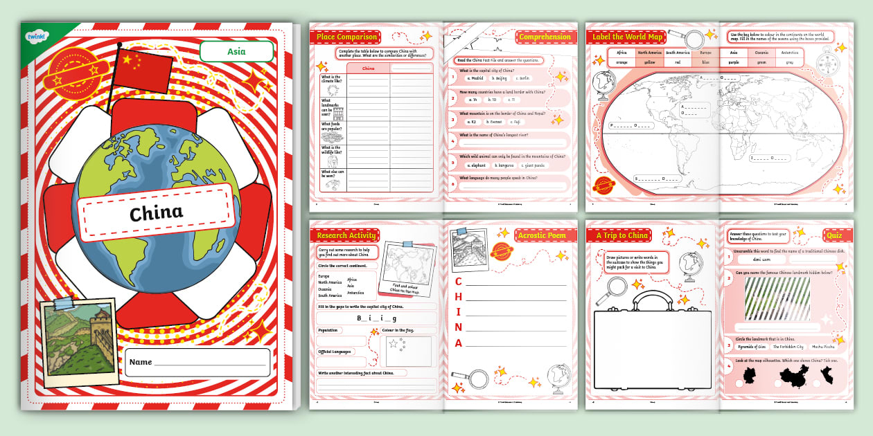 KS1 China Activity Booklet KS1 - Twinkl Geography - Twinkl
